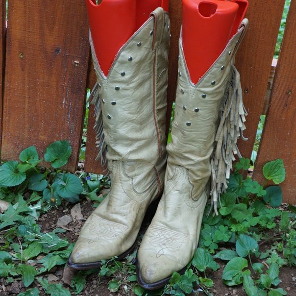 Code West | Shoes | Womens Vintage Code West Fringe Studded Leather ...